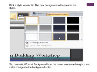 Lesson 4 themes and background styles | PPT
