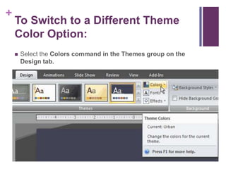 Lesson 4 themes and background styles | PPTX