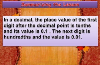 Lesson 44- Place Value and Value of a Digit in a Given Decimal Number ...