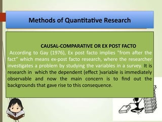 Comprehensive Overview of Quantitative Research Methods and Designs | PPTX