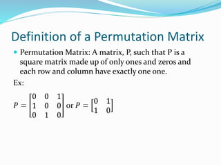 Lesson 4a - permutation matrices | PPTX