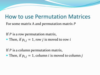 Lesson 4a - permutation matrices | PPTX