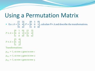 Lesson 4a - permutation matrices | PPT | Free Download