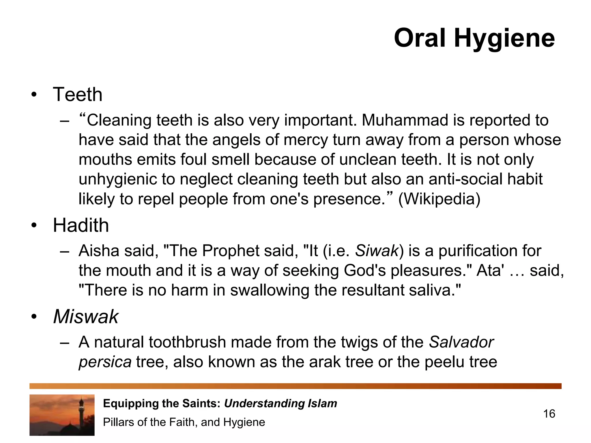 Lesson 4 a Pillars of the Faith and Hygiene | PPTX