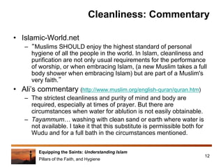 Lesson 4 a Pillars of the Faith and Hygiene | PPT