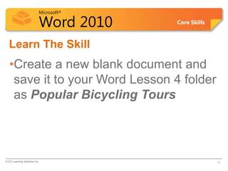 Word Lesson 4A PowerPoint | PPTX