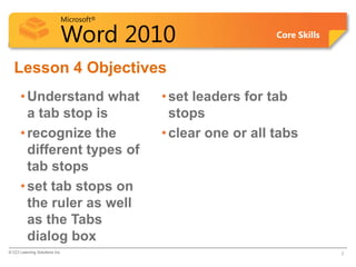Word Lesson 4A PowerPoint | PPT
