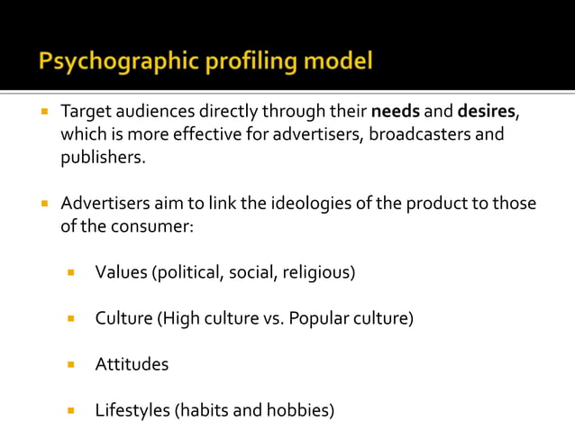Lesson 4_Audience profiling 3_Psycho-graphic profiling model | PPT