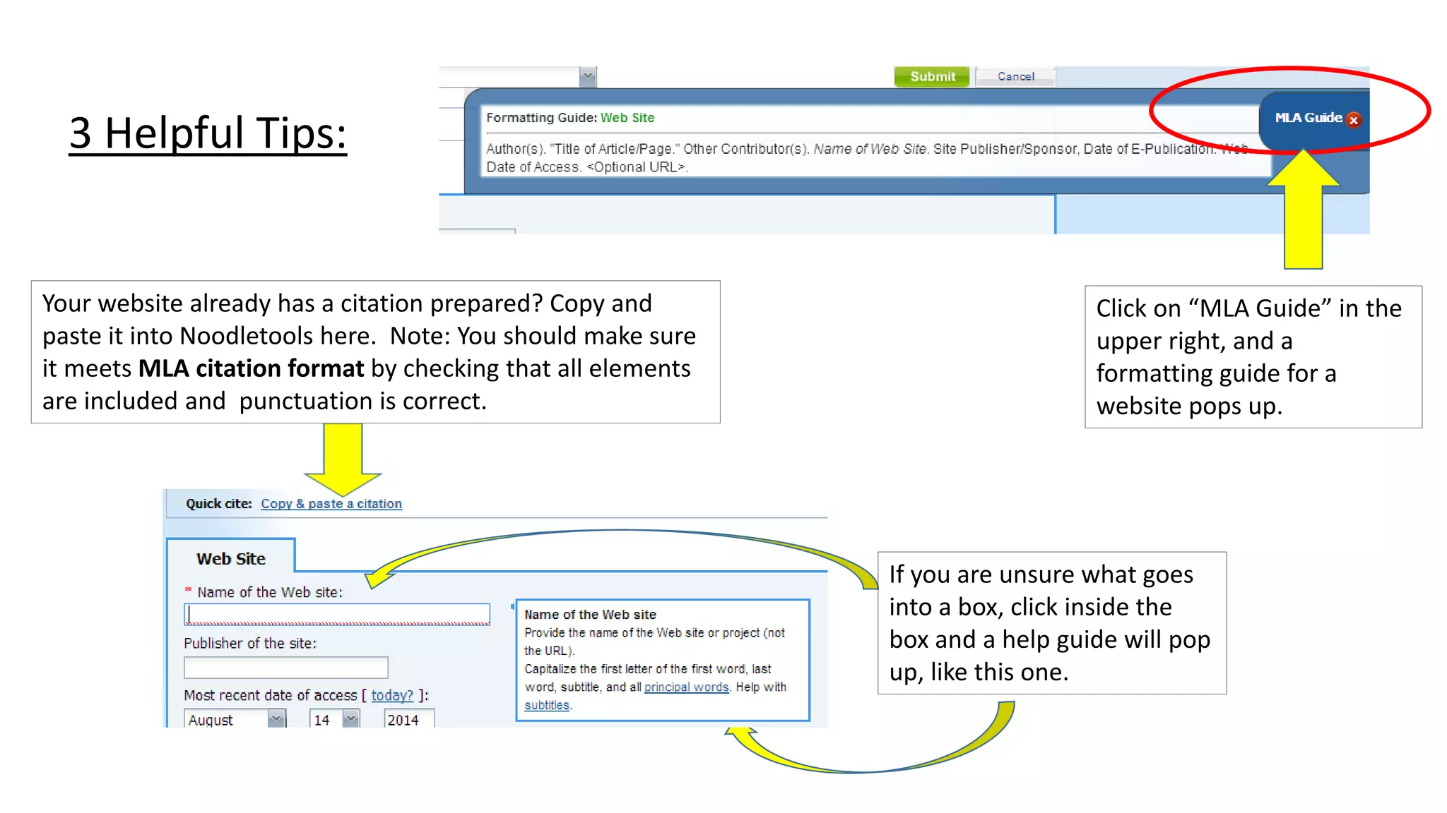 Lesson 4 citing a website or webpage in noodletools | PPT