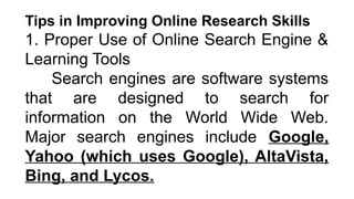 lesson 4Contextualized Online Search and Research Skills.pptx | Search ...