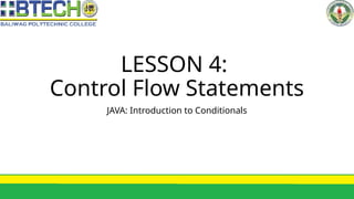 LESSON 4 Control Flow Statements in JAVA.pptx