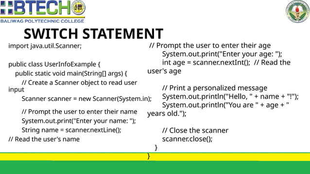LESSON 4 Control Flow Statements in JAVA.pptx LESSON 4 Control Flow Statements in JAVA.pptx