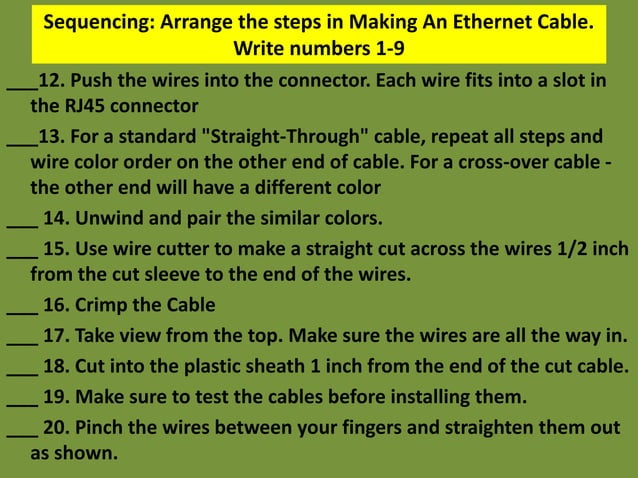 Lesson #1 (creating ethernet cable) | PPTX | Computer Networking | Computing