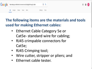 Lesson #1 (creating ethernet cable) | PPTX