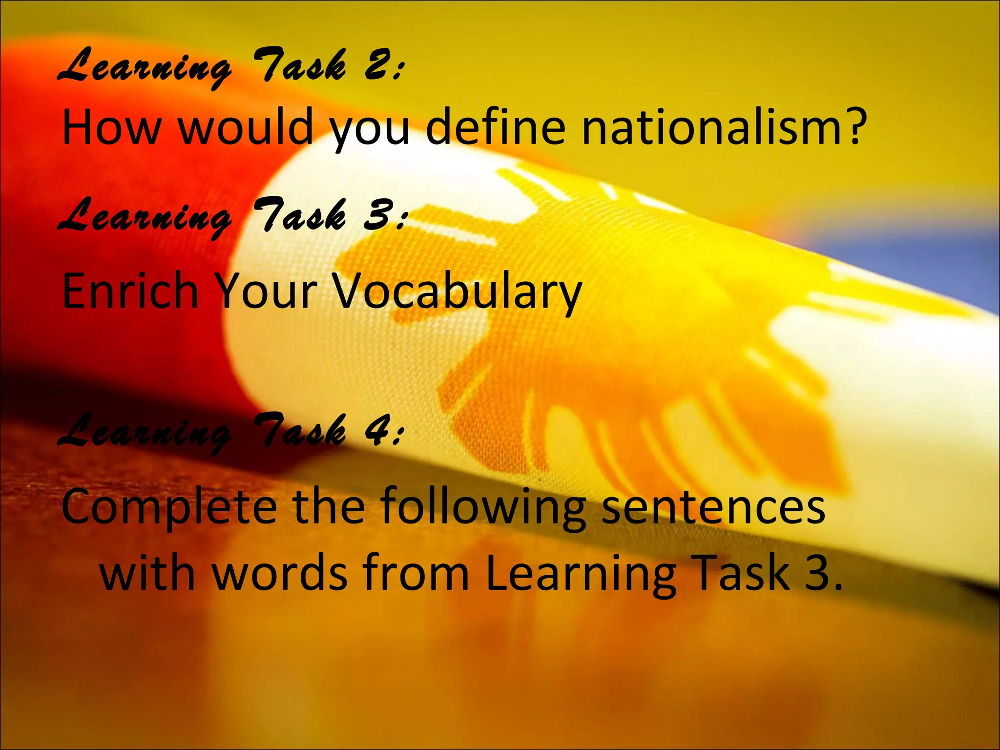 Lesson 4 expressing nationalism | PPT