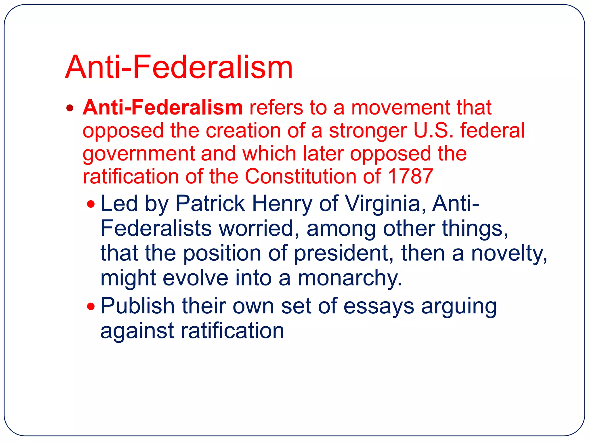 Lesson 4 Federalists vs. Anti Federalists | PPTX