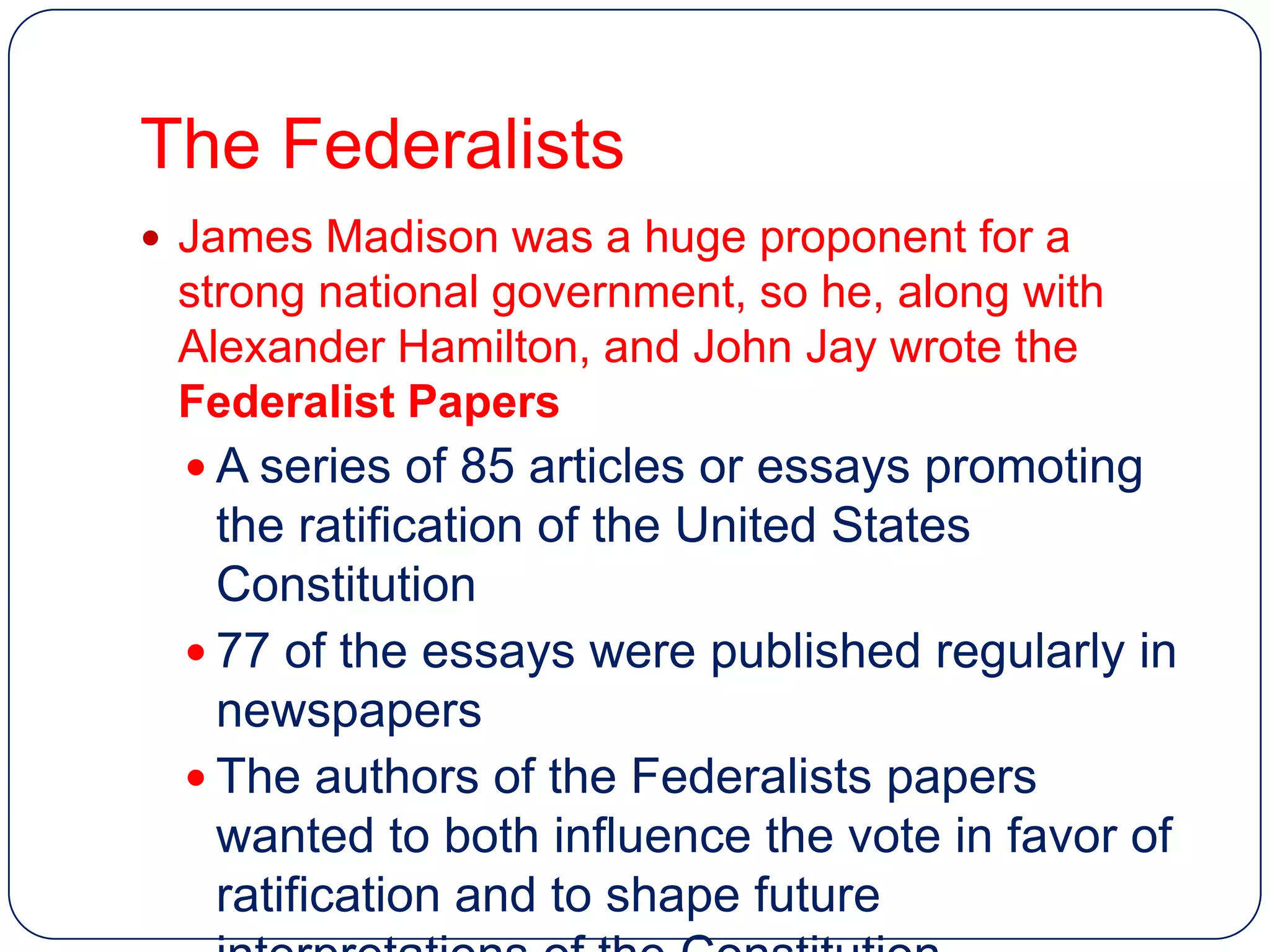 Lesson 4 Federalists vs. Anti Federalists | PPTX
