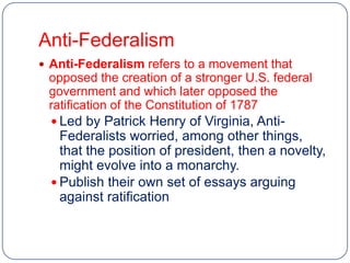 Lesson 4 Federalists vs. Anti Federalists | PPTX