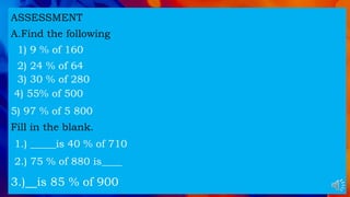 Lesson 4 Finding the Percentage in a Given Problem | PPTX