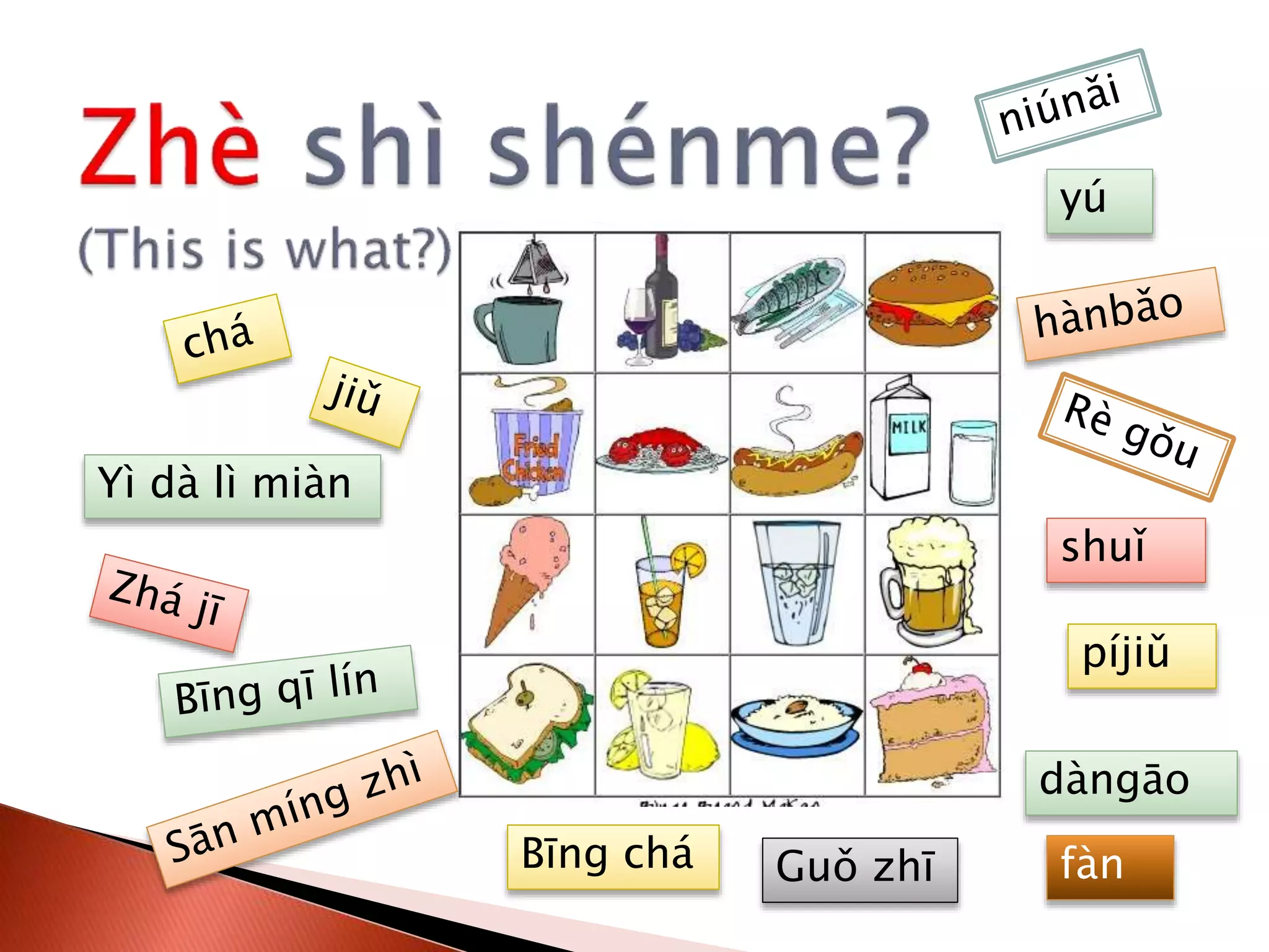 Chinese Link Lesson 4 Pinyin practice - food items | PPTX