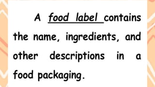 Reading Food Labels | PPTX