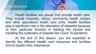 Community Health Resources and Facilities | PPTX