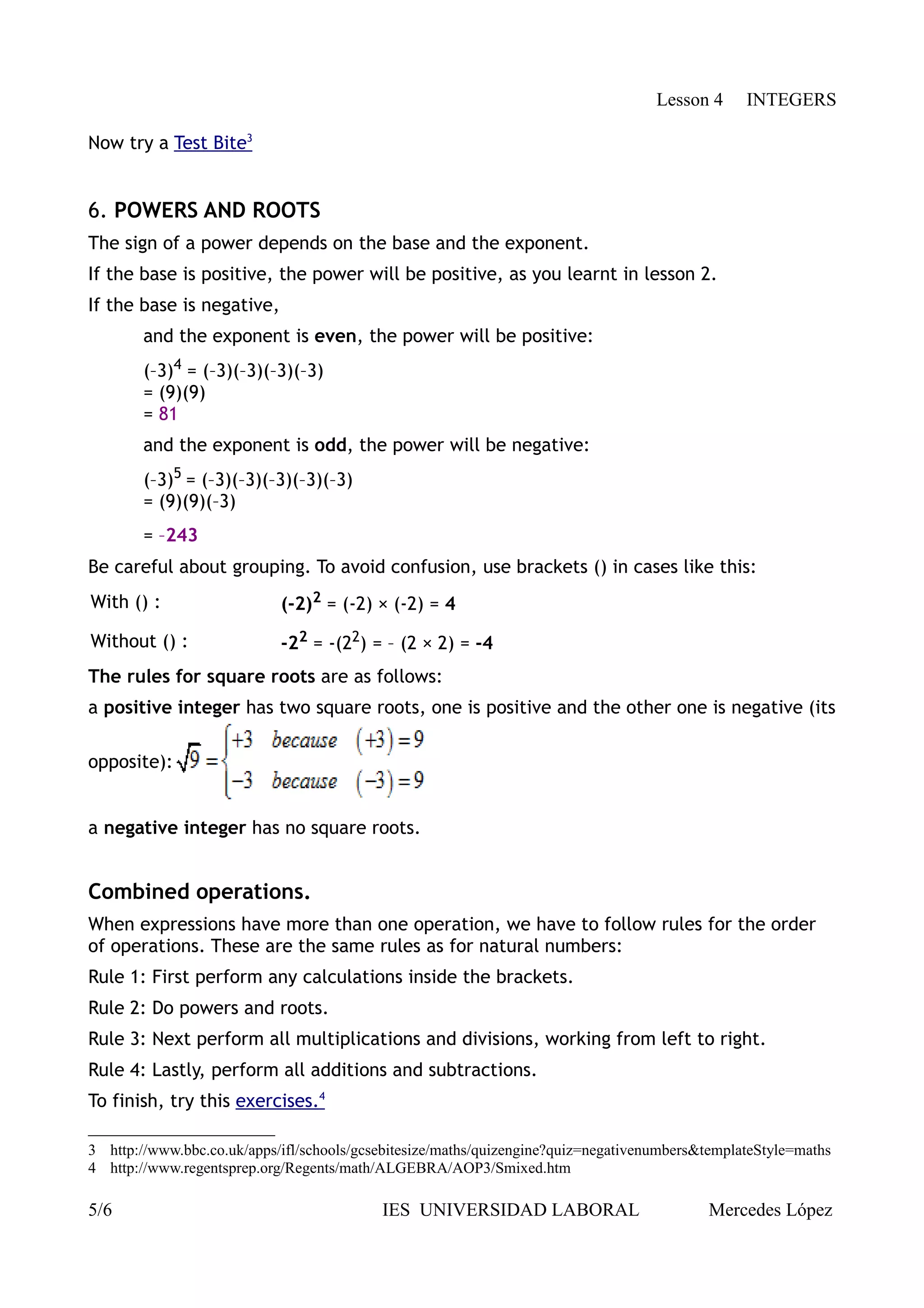Lesson4 integers | PDF