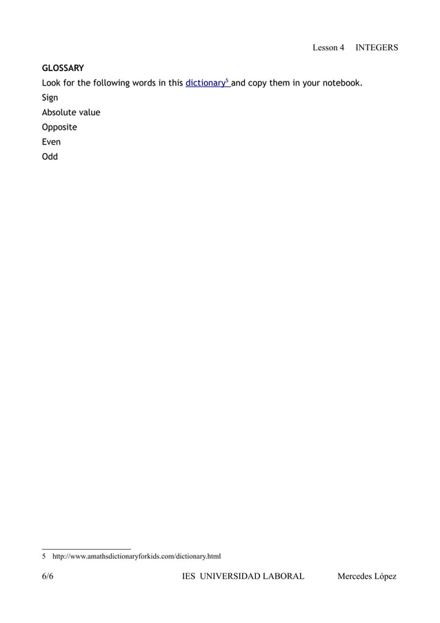 Lesson4 integers | PDF