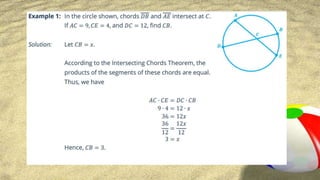 Lesson 4 intersecting chords and their propertes | PPTX