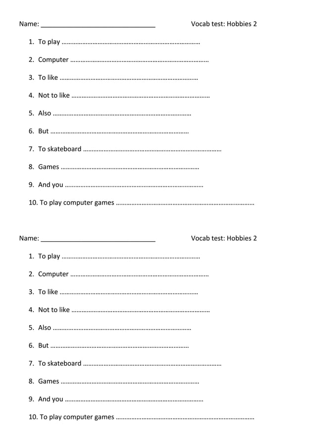 Lesson4 i will surf on the net vocab test | DOCX