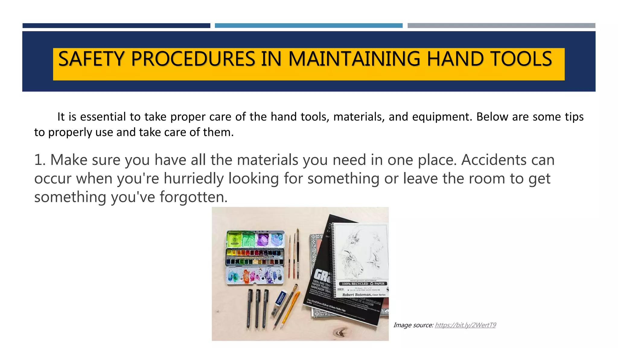 Lesson 4 Maintain Hand tools, Equipment and Paraphernalia | PPTX