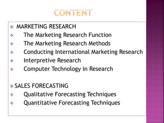 Chapter 4 Marketing Research and Sales Forecasting | PPTX | Business ...