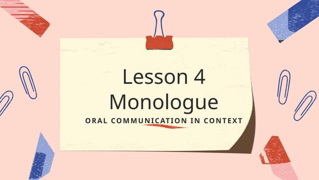 Lesson 4 Monologue PowerPoint presentation | PPTX
