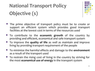 Lesson 4 national transport policy | PPT