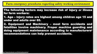 Agri-Crop Production: Lesson 4 occupational safety and health | PDF