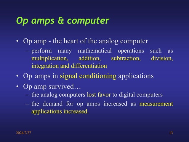 Lesson 4 Operational Amplifiers (Lecture 2).ppt