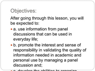 lesson 4 Organizing Panel Discussion.pptx