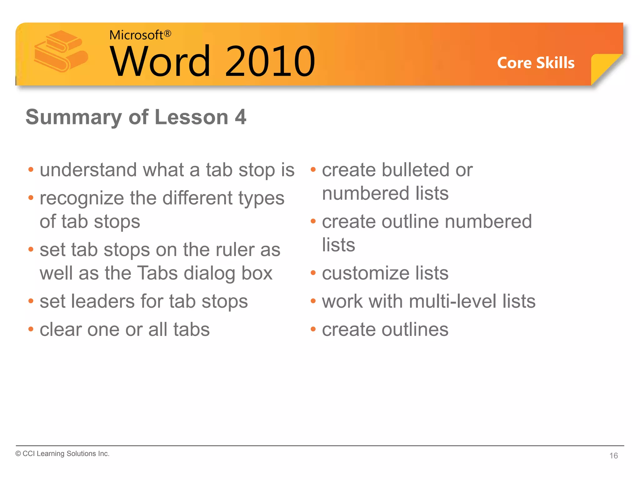 Word Lesson 4 PowerPoint | PPTX