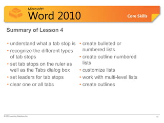 Word Lesson 4 PowerPoint | PPTX