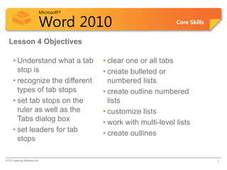 Word Lesson 4 PowerPoint | PPTX