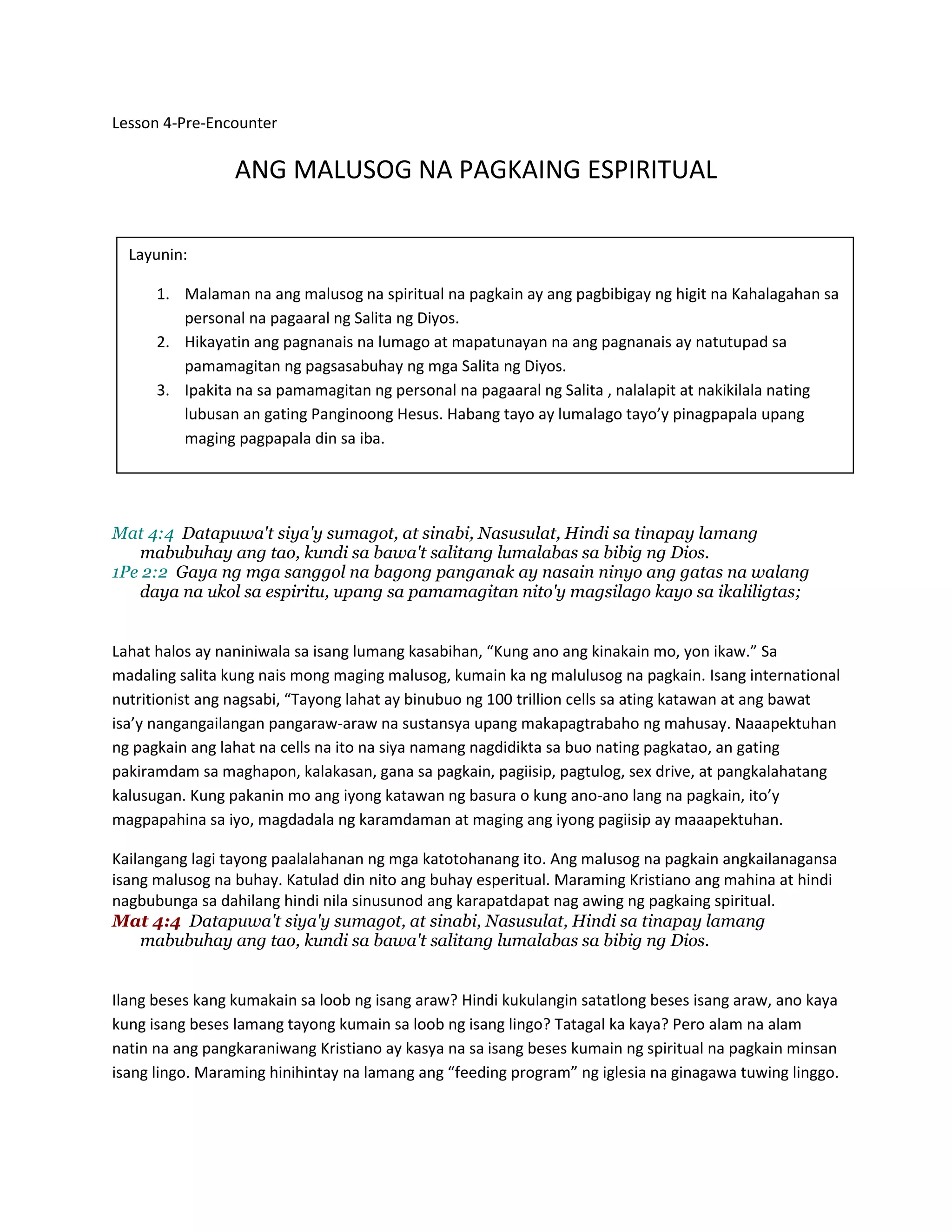 Lesson 4 pre encounter | PDF