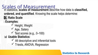 Lesson 4_Scales of measurement in Statistics In Research | PPTX