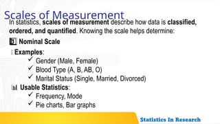 Lesson 4_Scales of measurement in Statistics In Research | PPTX