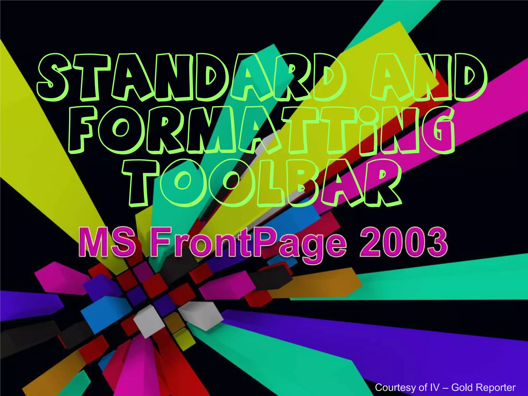 Standard and formatting toolbar | PPTX