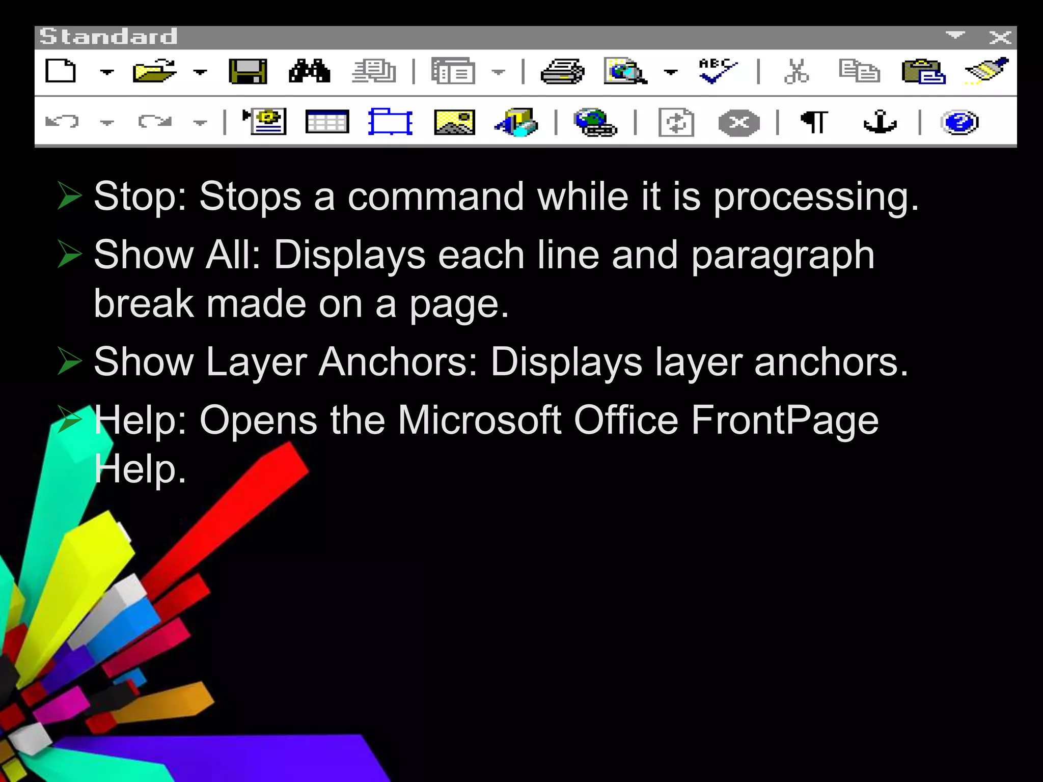 Standard And Formatting Toolbar Pptx Web Design And Html Internet 2709