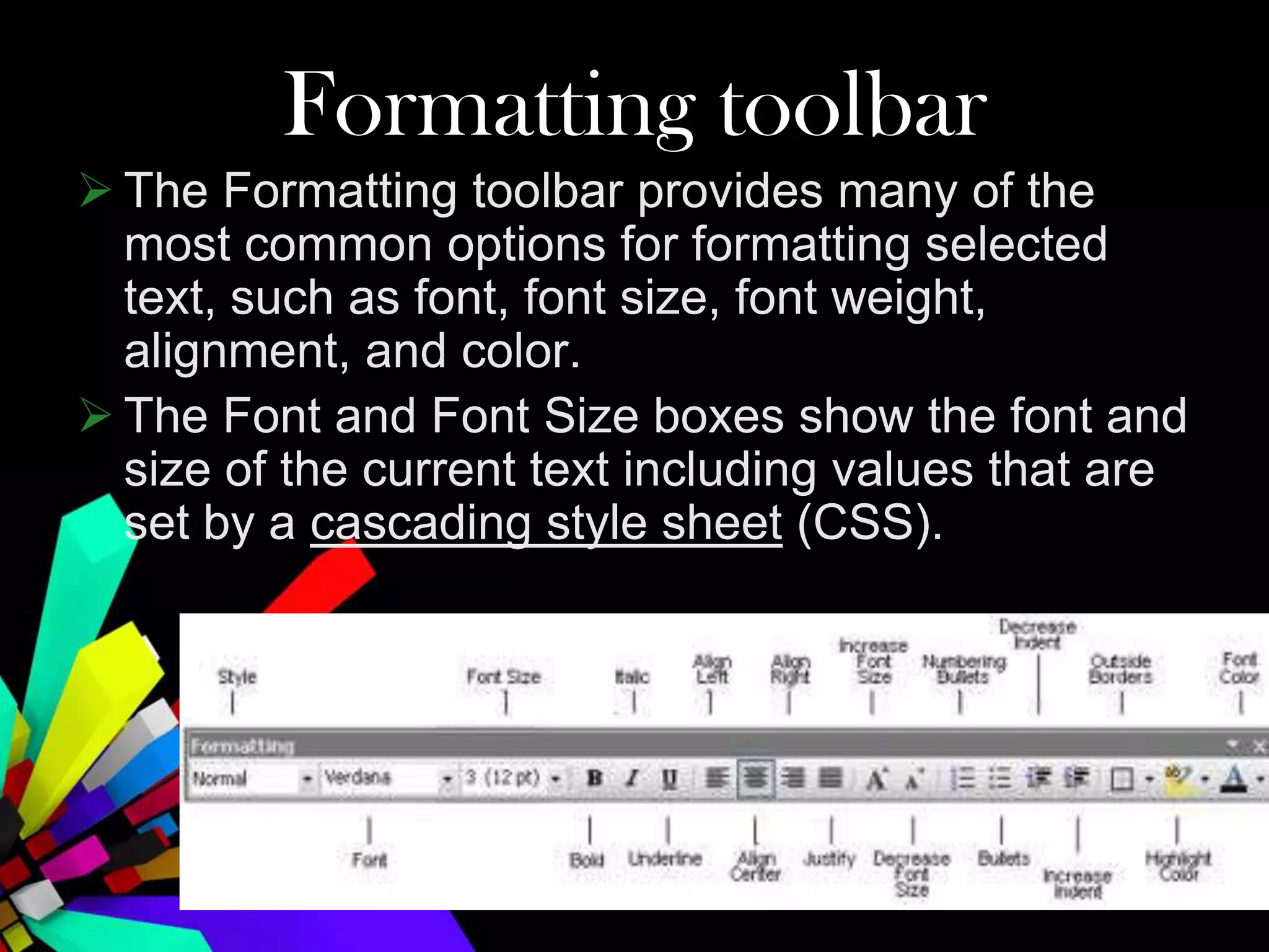 Standard and formatting toolbar | PPTX