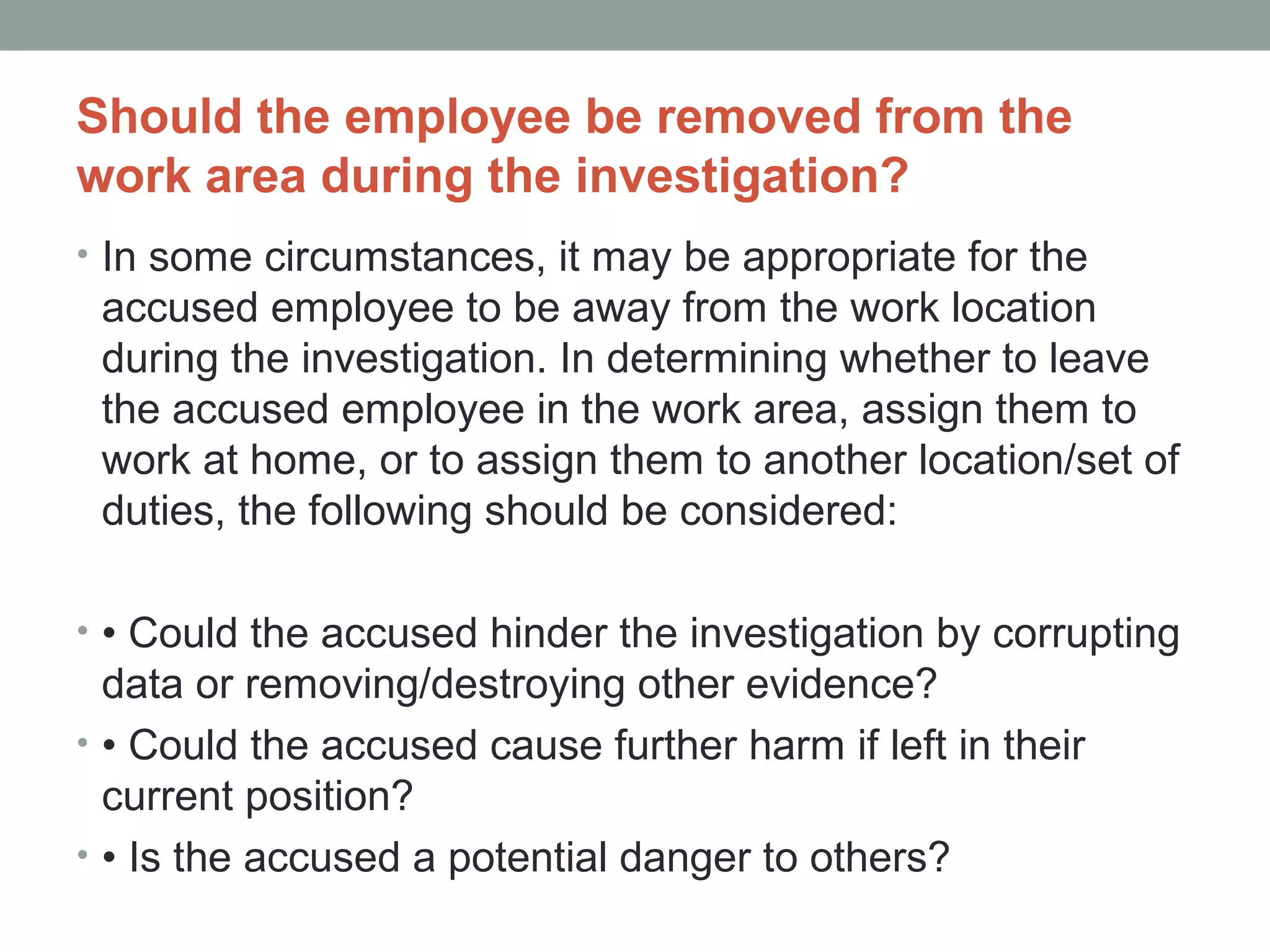 Conducting Employee Investigations | PPT