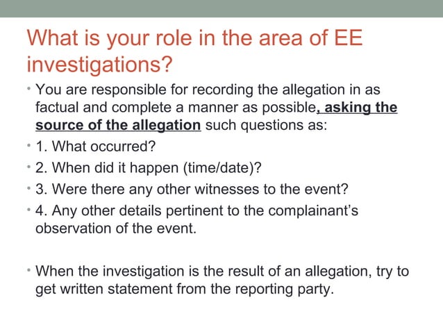 Conducting Employee Investigations | PPT