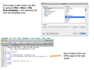 Building a Website from Planning to Photoshop Mockup to HTML/CSS | PPT