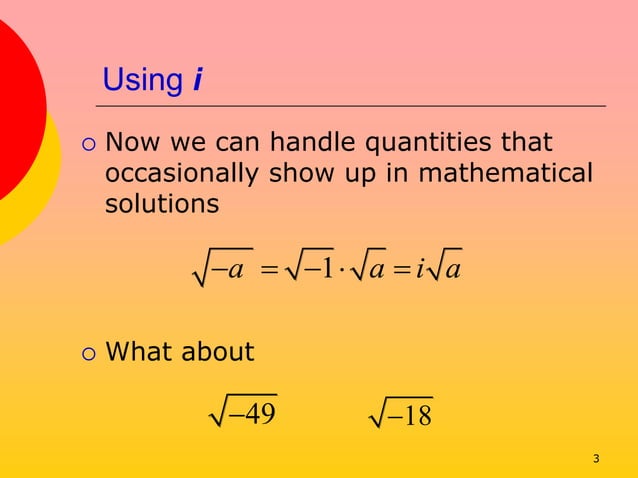 Lesson5.1 complexnumbers | PPT